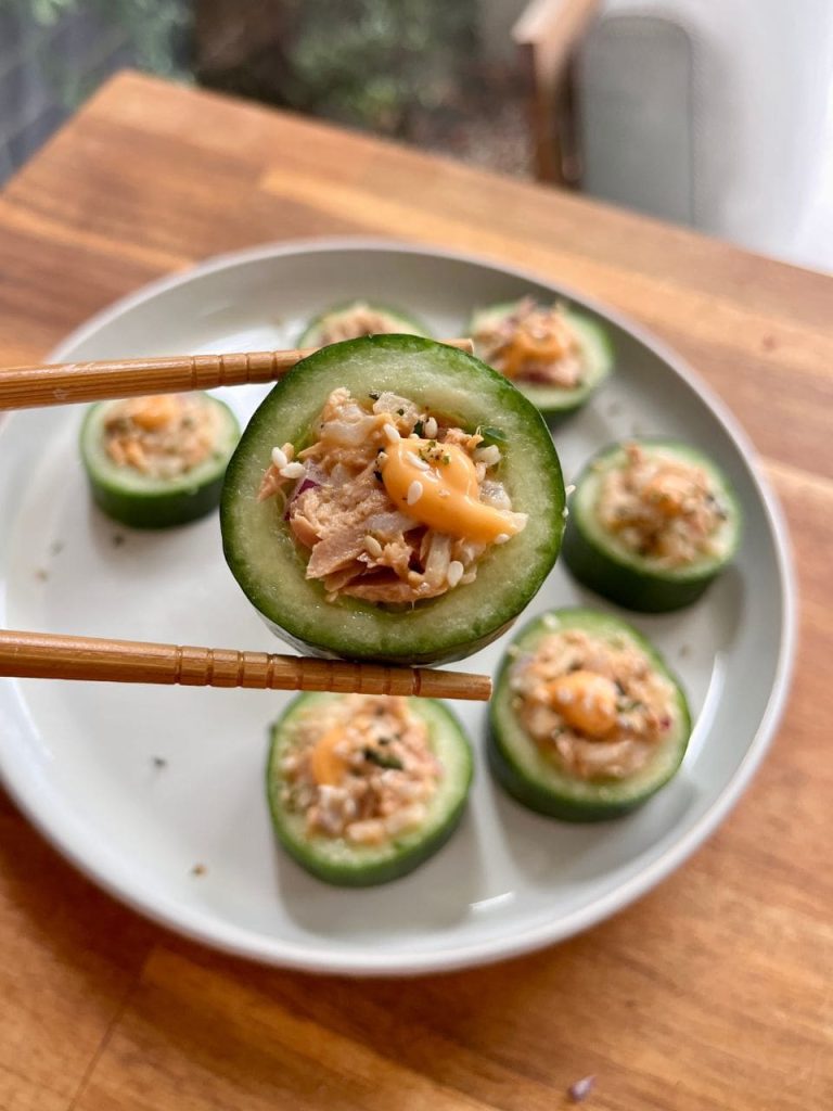 Stuffed Cucumber Sushi Rolls Recipe