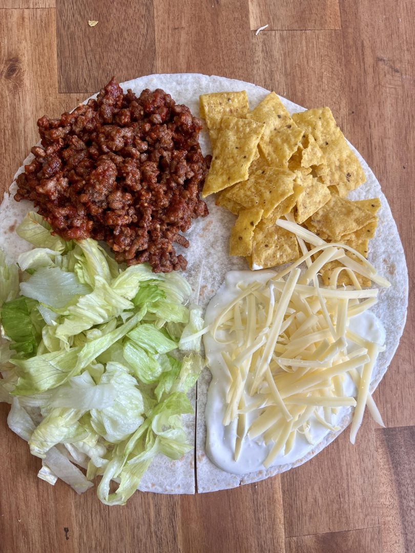 4-quadrant Taco Crunch Folded Wrap Recipe