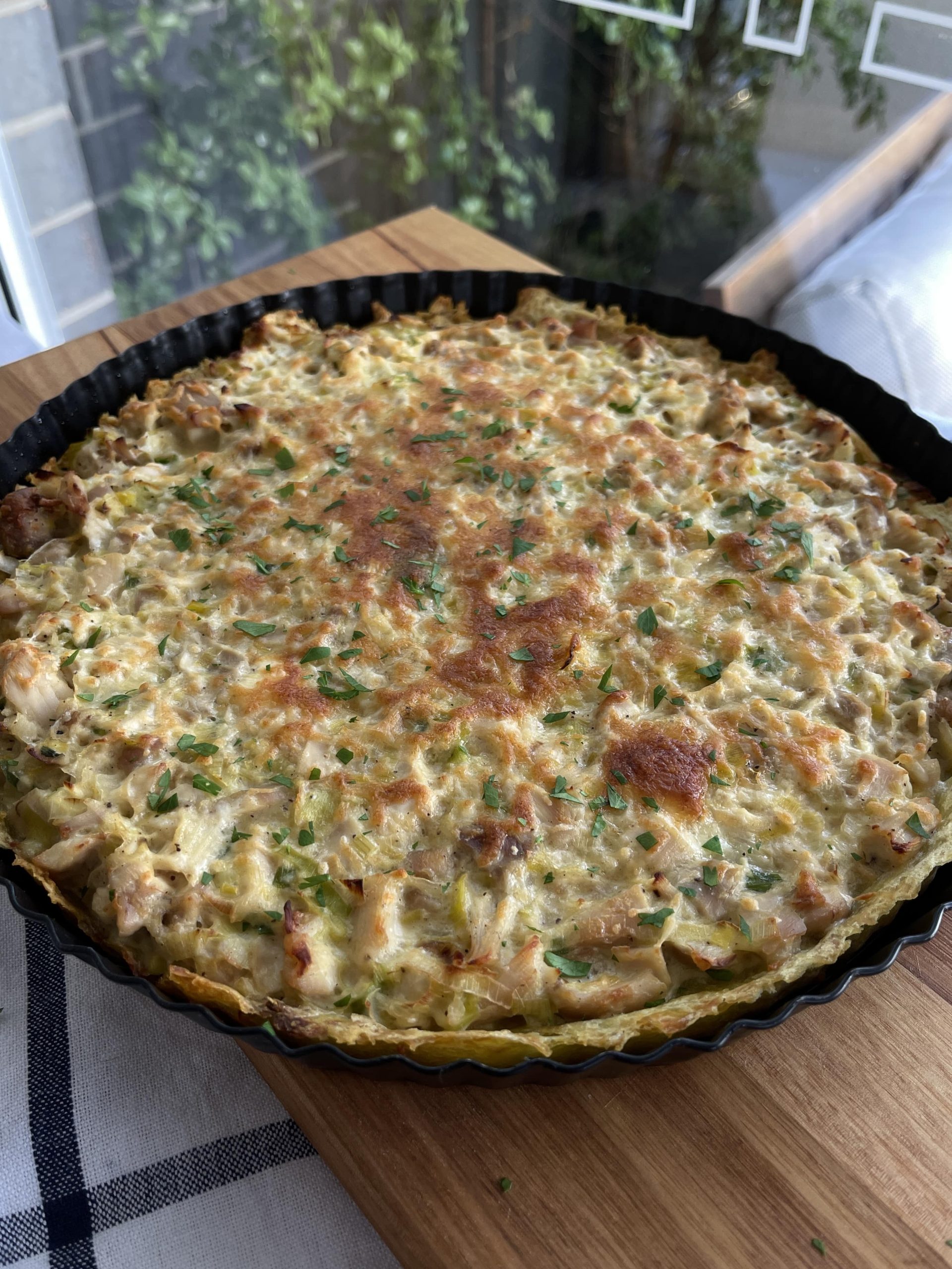 Creamy Chicken and Leek Tart Recipe
